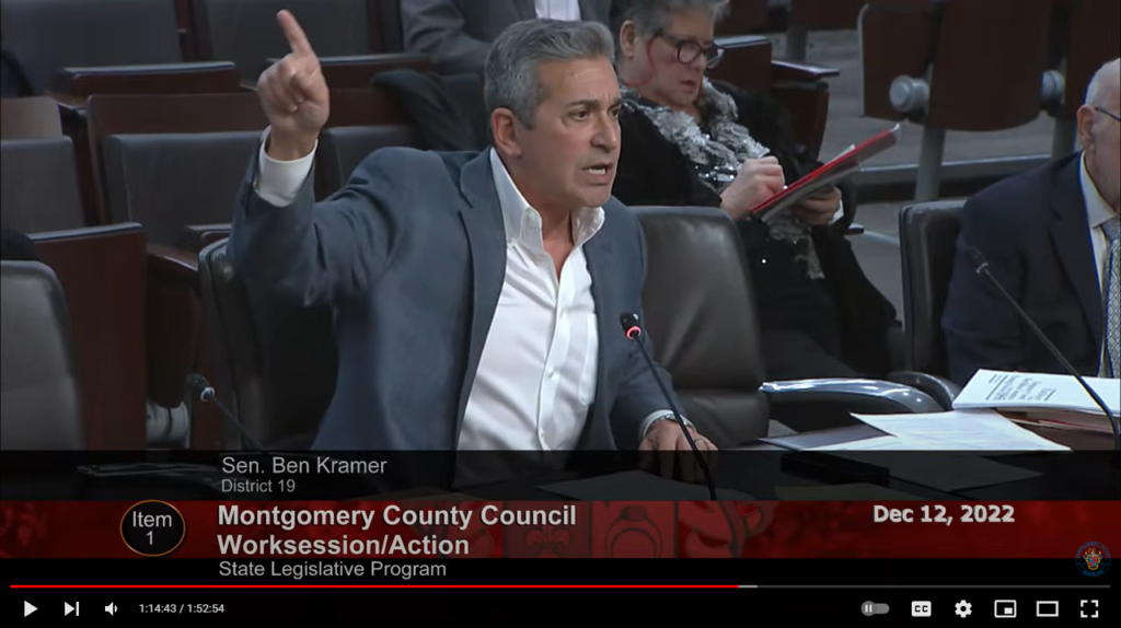 Kramer Explodes at County Council - Montgomery Perspective